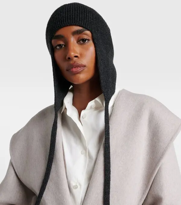 THE ROW Shiran Cashmere Beanie - Grey