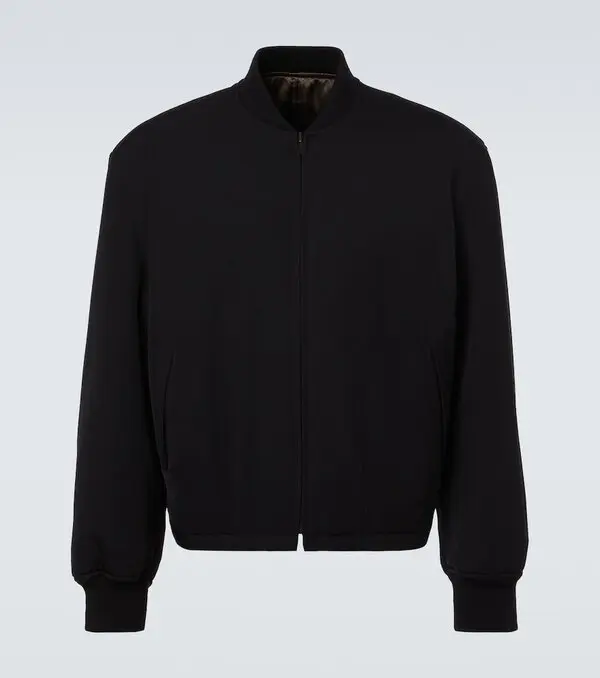 THE ROW Fenn Reversible Wool Bomber Jacket - Black
