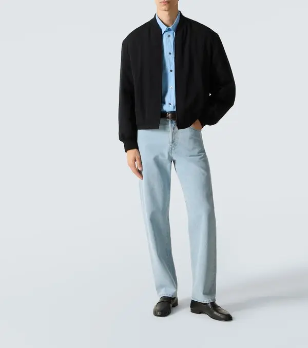 THE ROW Fenn Reversible Wool Bomber Jacket - Black