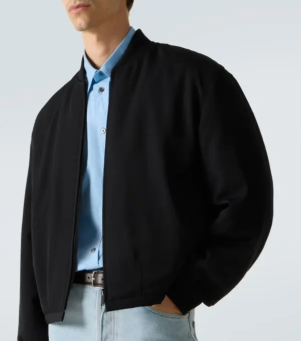 THE ROW Fenn Reversible Wool Bomber Jacket - Black