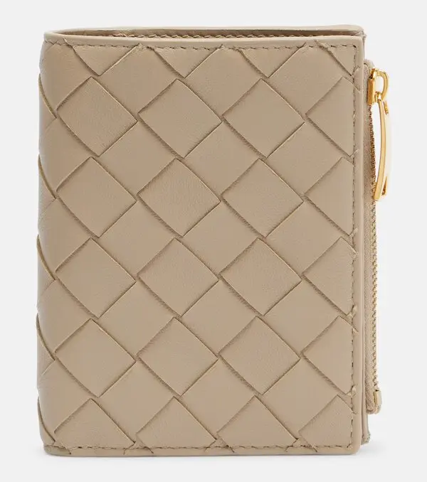 Bottega Veneta Intrecciato Small Leather Wallet - Beige