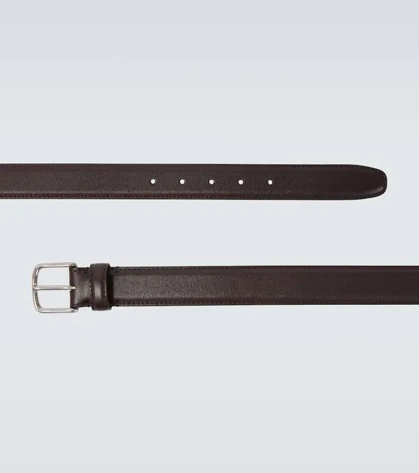 THE ROW Classic Leather Belt - Brown
