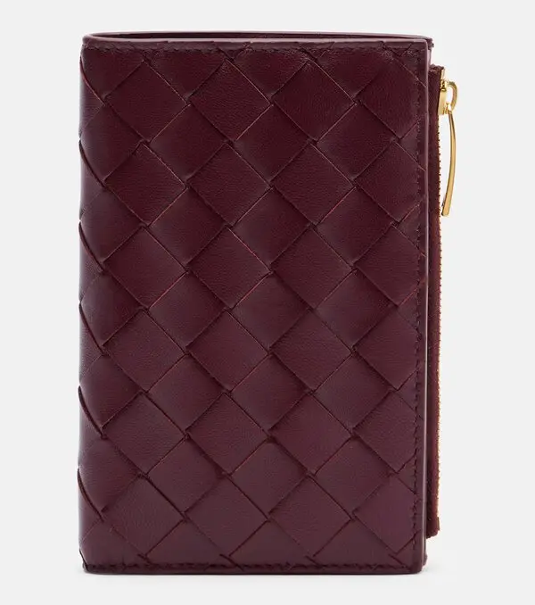 Bottega Veneta Intrecciato Medium Leather Wallet - Burgundy