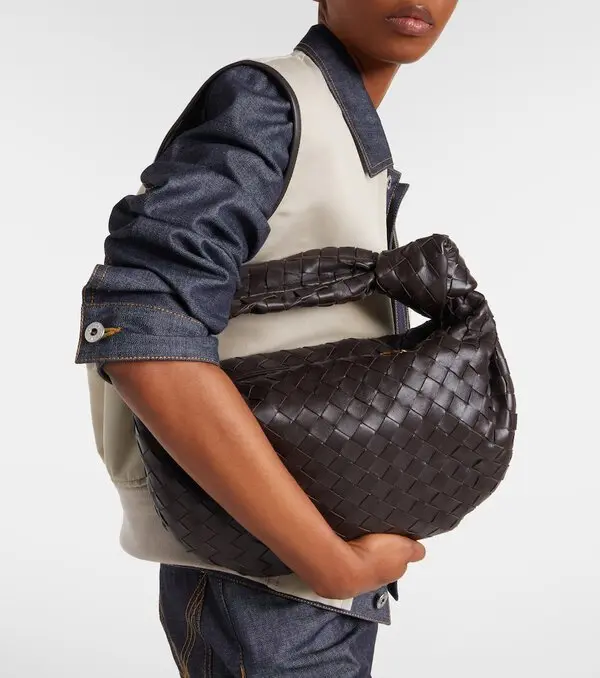 Bottega Veneta Small Jodie Intrecciato Shoulder Bag - Brown
