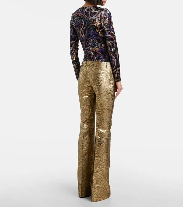 Etro Paisley Brocade Flared Pants