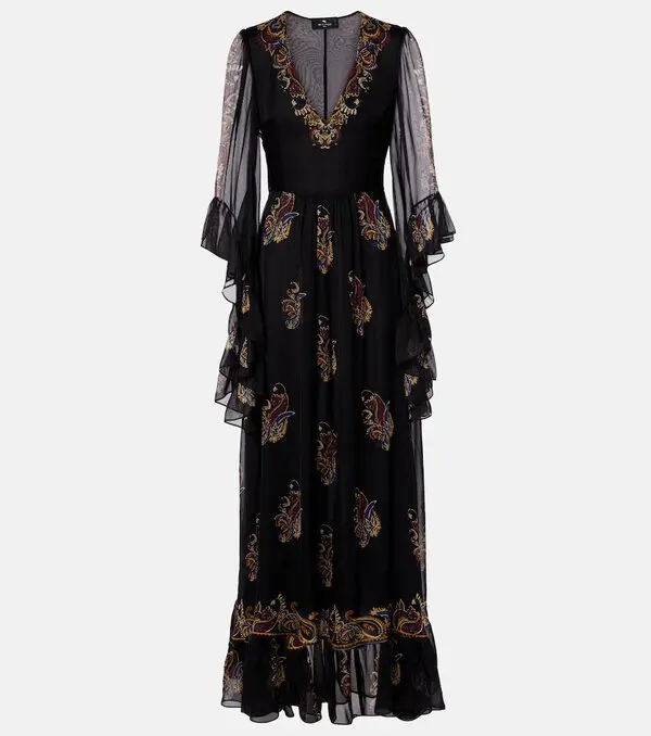 Etro Paisley Silk Maxi Dress - Multicoloured