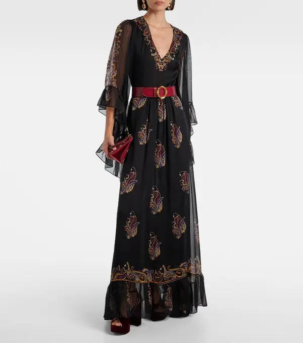 Etro Paisley Silk Maxi Dress