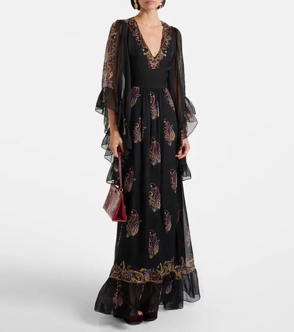 Etro Paisley Silk Maxi Dress