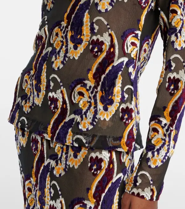 Etro Paisley Semi-sheer Top