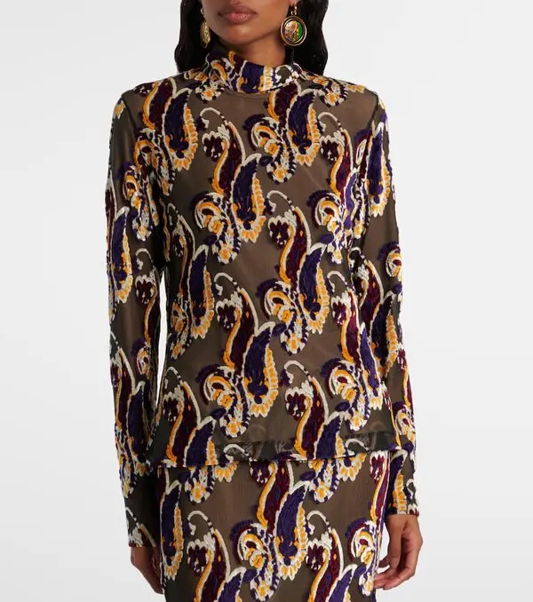 Etro Paisley Semi-sheer Top