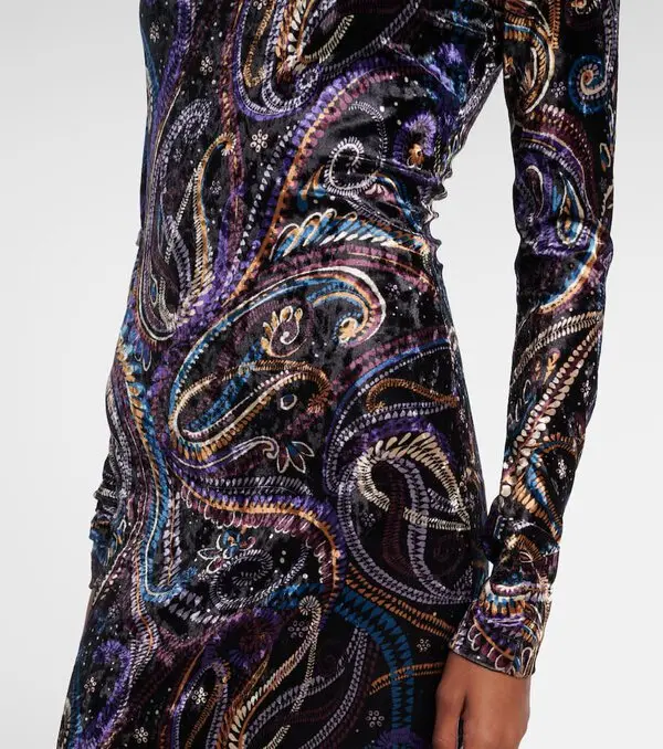 Etro Sequined Turtleneck Gown