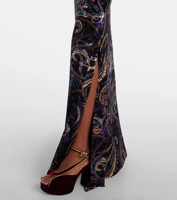 Etro Sequined Turtleneck Gown