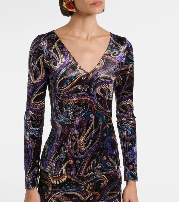 Etro Paisley Velvet Top