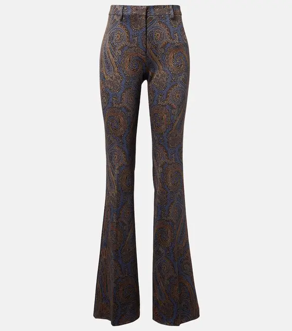 Etro Paisley Flared Trousers - Blue