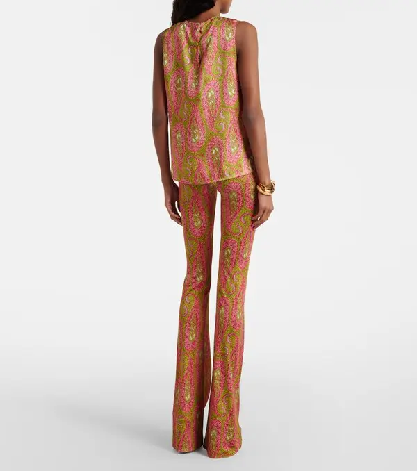 Etro Paisley Flared Pants - Green