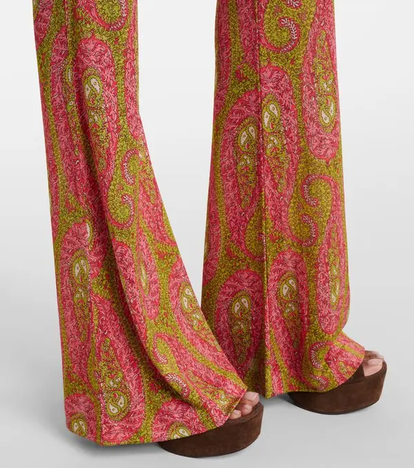 Etro Paisley Flared Pants - Green