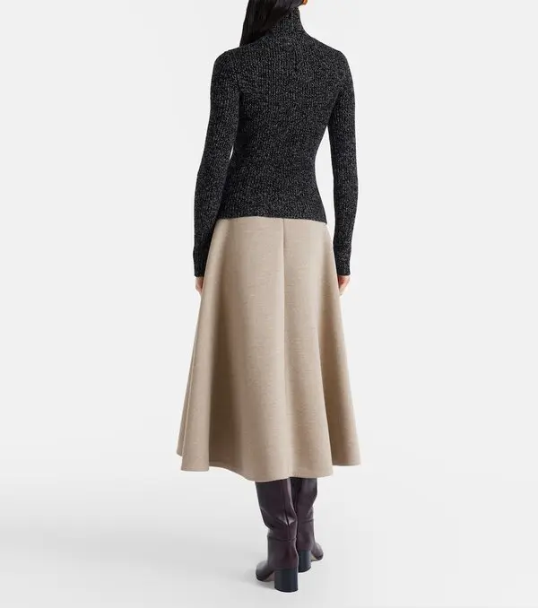 Max Mara Knitted Midi Skirt - Beige