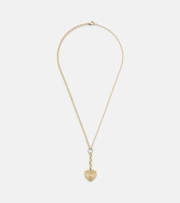 FOUNDRAE Radiating Heart Diamond Pendant Necklace - Gold