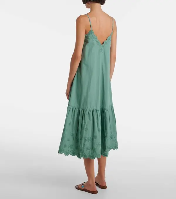 green emerald velvet dress Juliet Dunn | Blouson Embroidered Dress Jade – main image 0