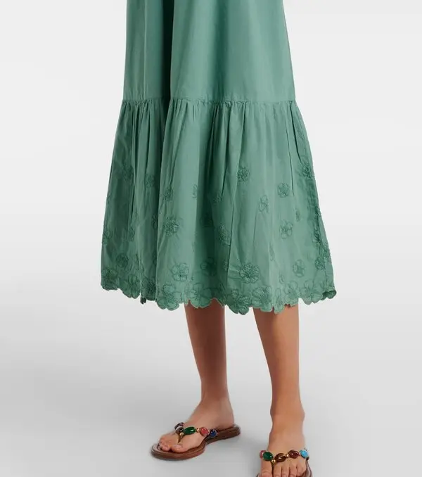 JULIET DUNN Embroidered Midi Dress