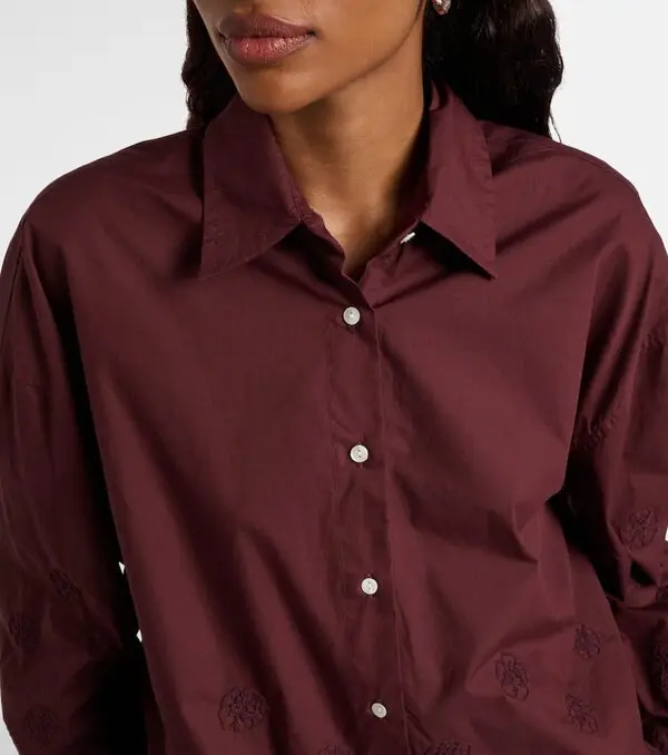 JULIET DUNN Embroidered Cotton Shirt
