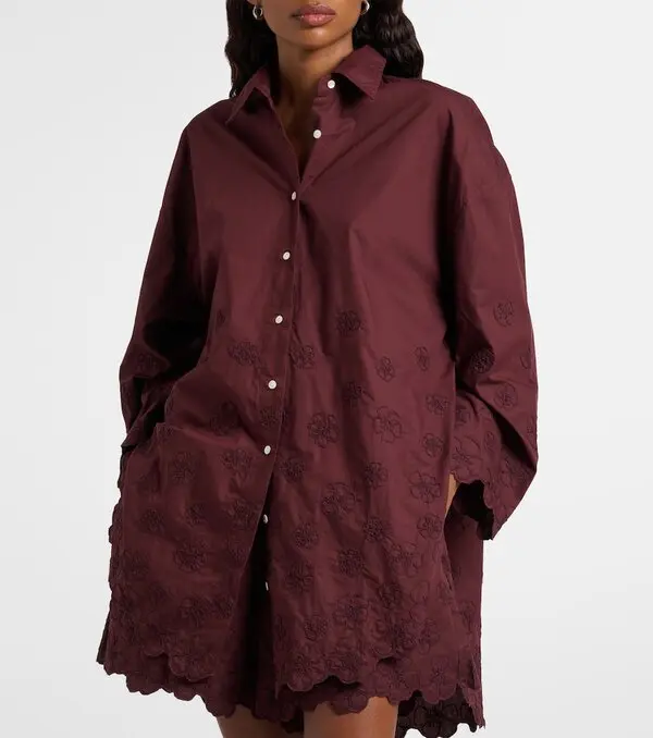 JULIET DUNN Embroidered Cotton Shirt