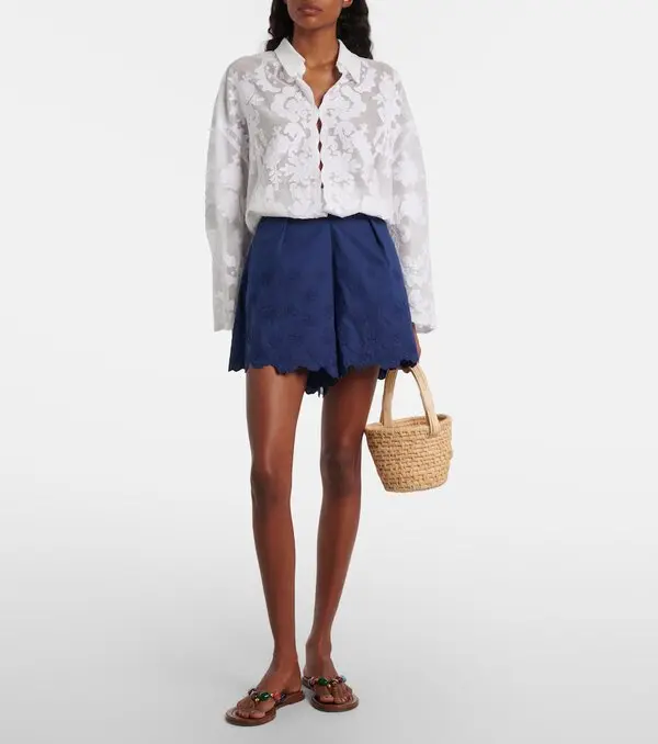 JULIET DUNN Embroidered Cotton Shirt