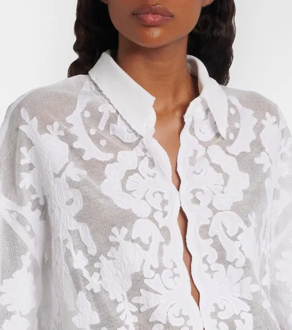 JULIET DUNN Embroidered Cotton Shirt