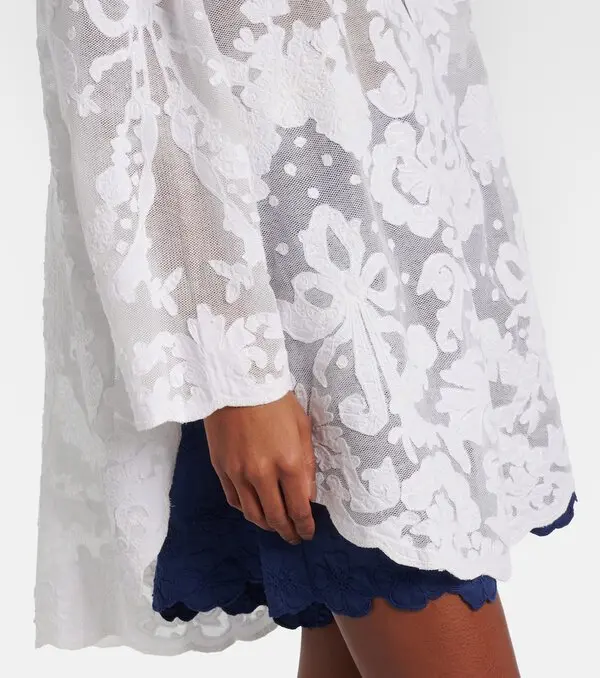 JULIET DUNN Embroidered Cotton Shirt