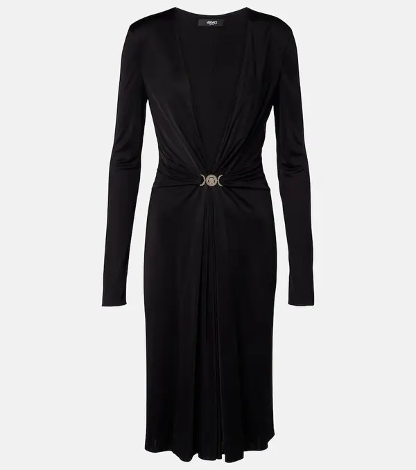 Versace Medusa Jersey Cocktail Dress - Black