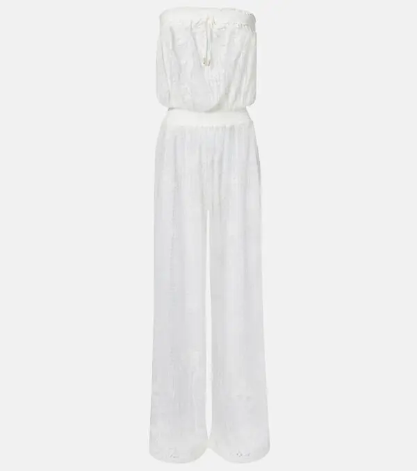 Melissa Odabash Viv Cotton-blend Jumpsuit - White