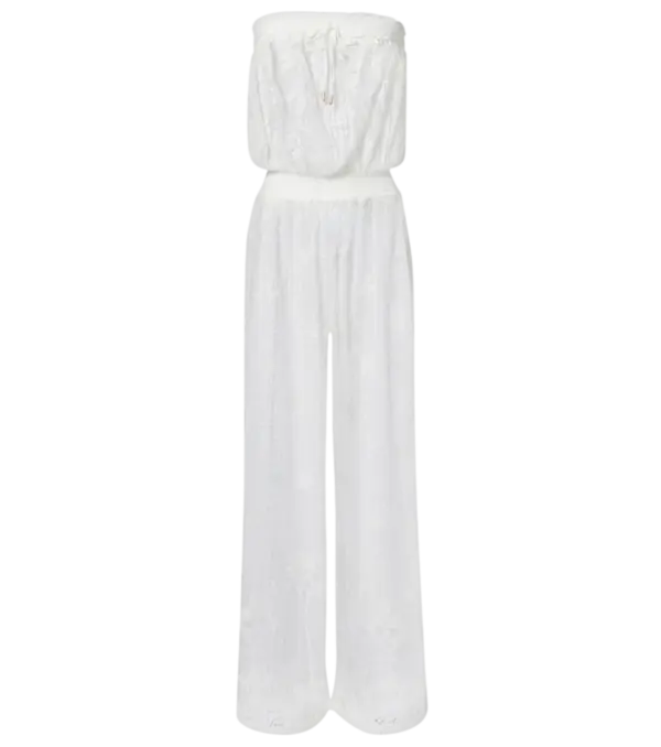 Melissa Odabash Viv Cotton-blend Jumpsuit - White