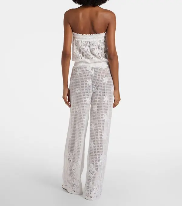 Melissa Odabash Viv Cotton-blend Jumpsuit - White