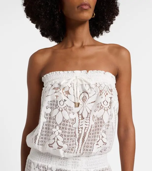 Melissa Odabash Viv Cotton-blend Jumpsuit - White