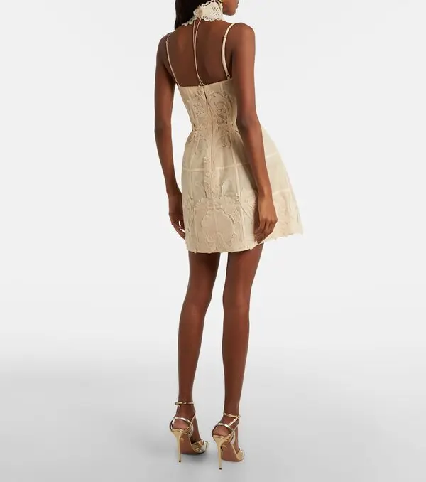 Zimmermann Rebellion Linen And Silk Bustier Dress - White
