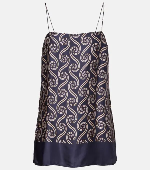 Faithfull The Brand Aina Printed Satin Camisole - Blue