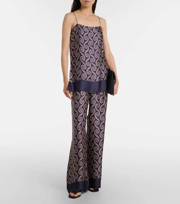 Faithfull The Brand Aina Printed Satin Camisole - Blue