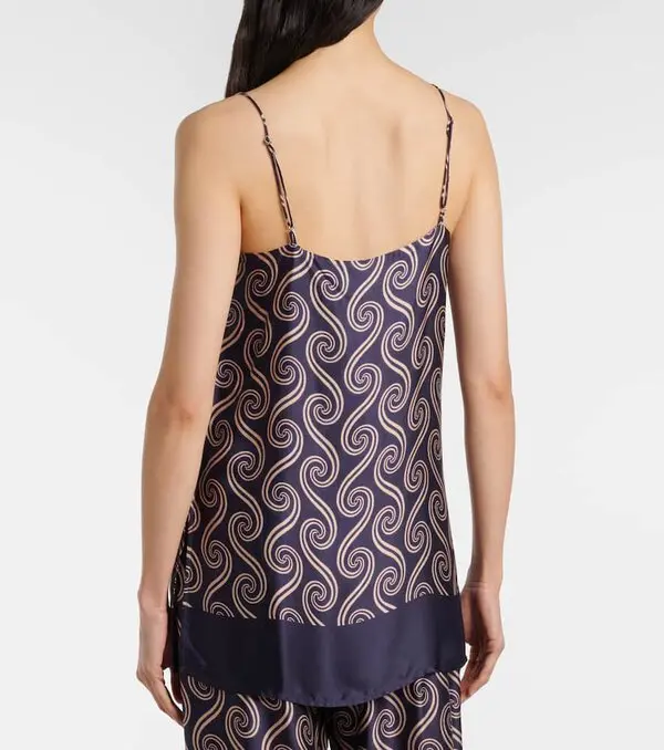 Faithfull The Brand Aina Printed Satin Camisole - Blue