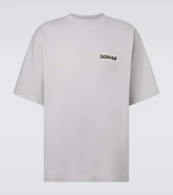 Balenciaga Logo Cotton Jersey T-shirt