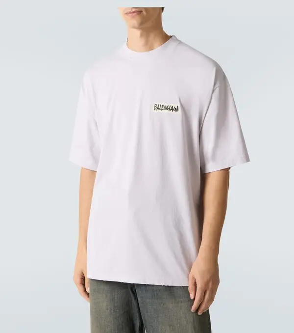 Balenciaga Logo Cotton Jersey T-shirt