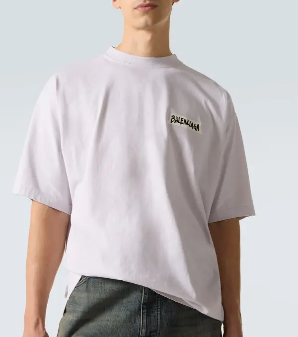 Balenciaga Logo Cotton Jersey T-shirt