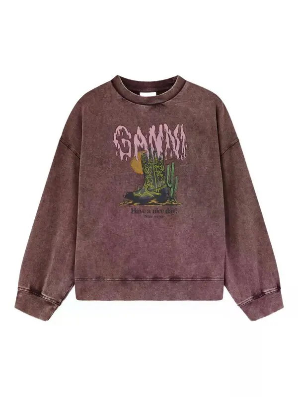 GANNI Graphic-print Sweatshirt