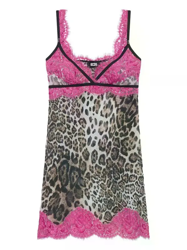 Gcds Animal-print Lace Dress