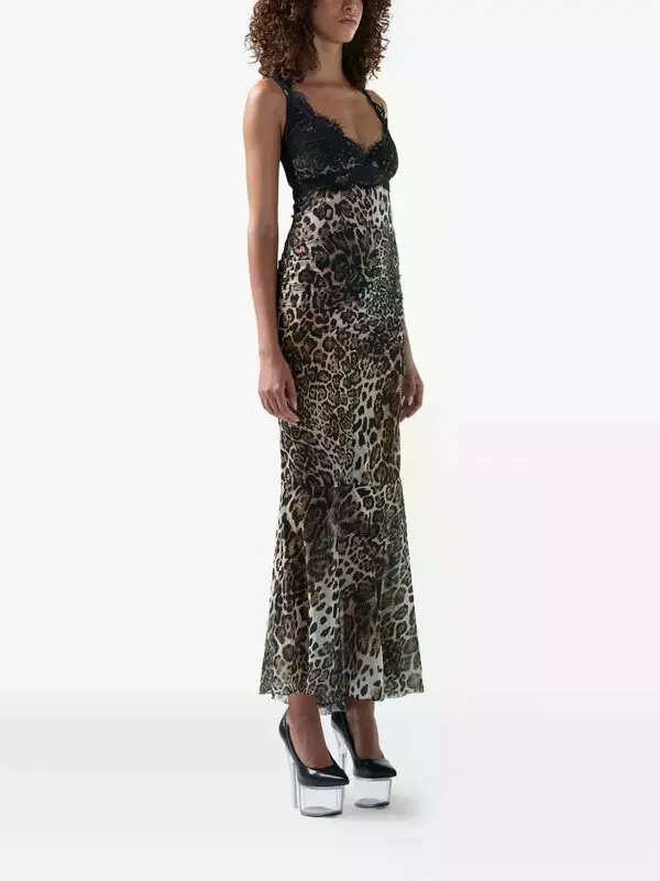 Gcds Lace Leopard Print Dress