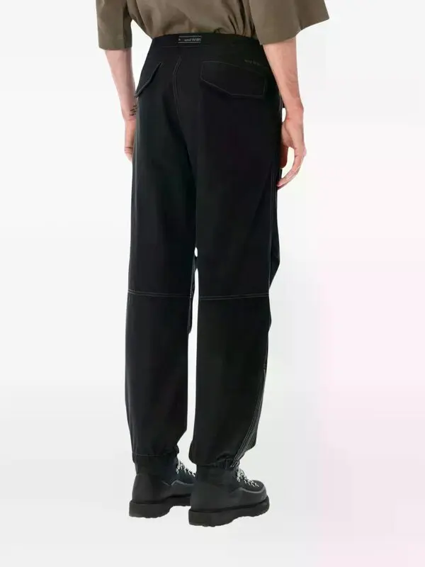 AND WANDER Logo-belt Trousers - Black