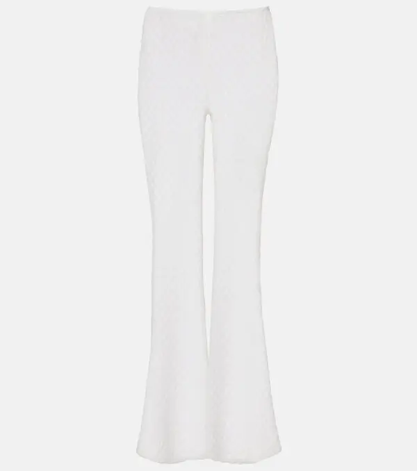 Missoni Open-knit Lamé Wide-leg Pants - White