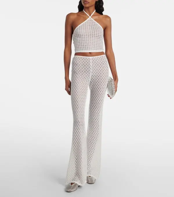 Missoni Open-knit Lamé Wide-leg Pants