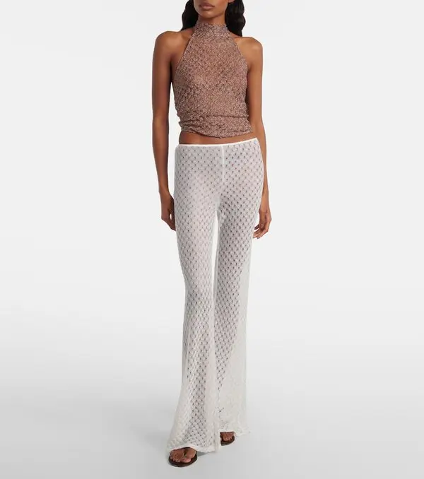 Missoni Open-knit Metallic Halterneck Top