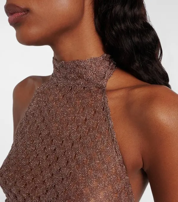 Missoni Open-knit Metallic Halterneck Top