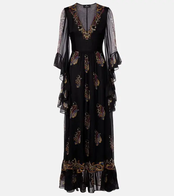 Etro Paisley Silk Maxi Dress